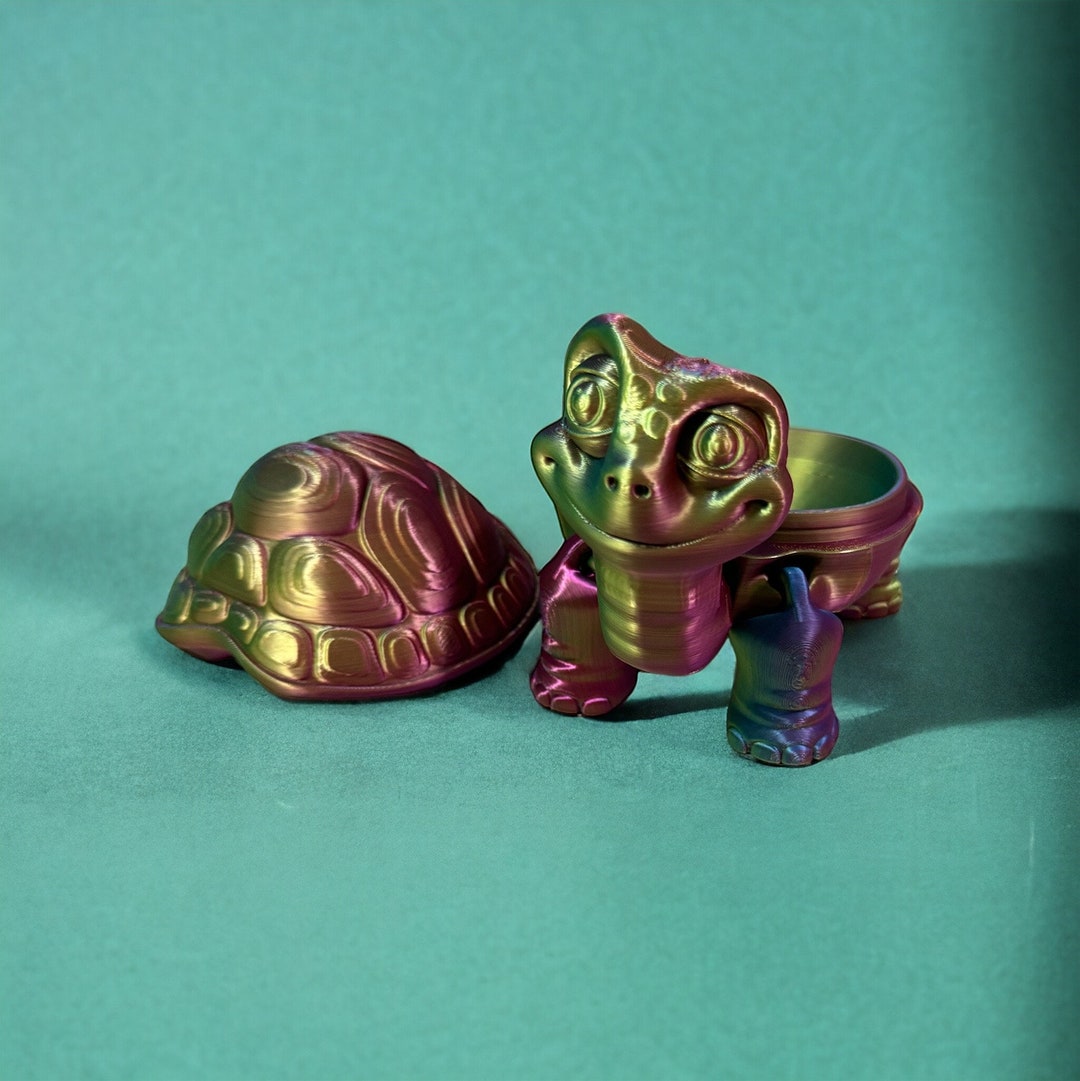 Magical 3D Printed Flexi Tortoise With Hidden Storage Inside Shell ...