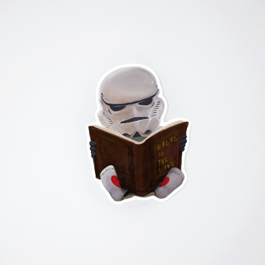 Stormtrooper Reading Sticker Vinyl Waterproof Sticker Cute Sticker Star ...