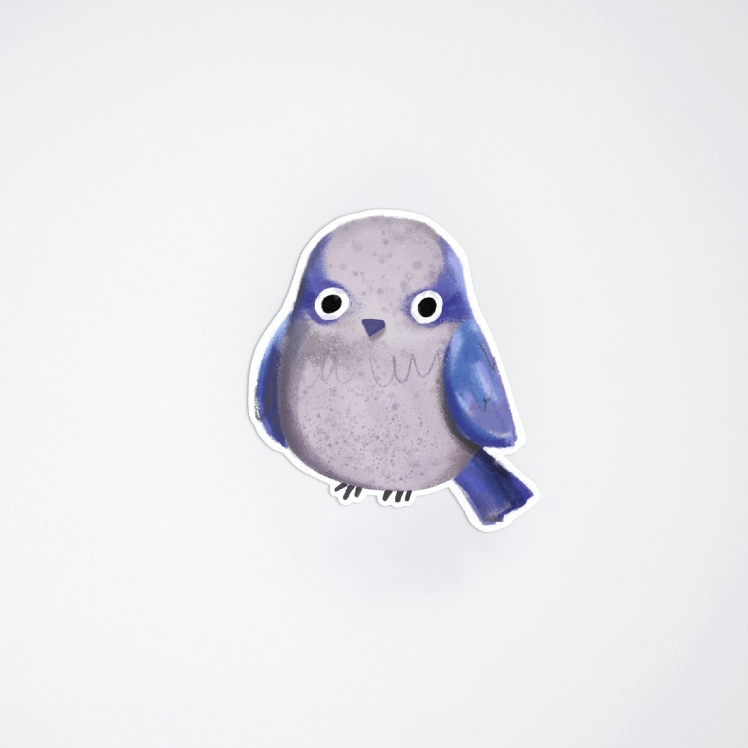 Chubby Blue Bird Stickers Illustrated Stickers Planner Stickers Bullet ...