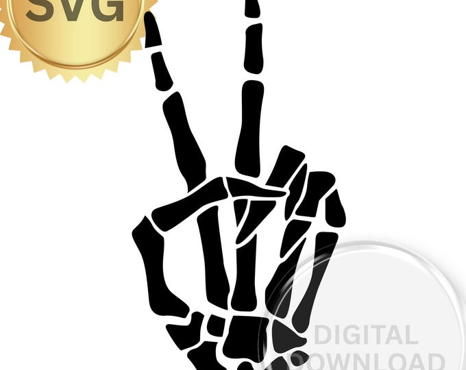 SKELETON PEACE SIGN - Etsy