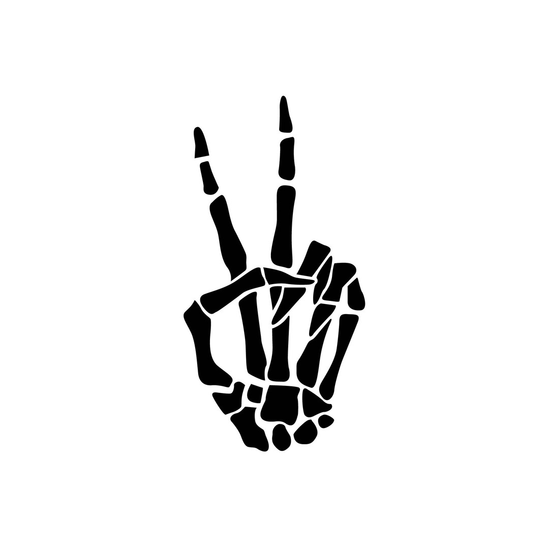 SKELETON PEACE SIGN - Etsy