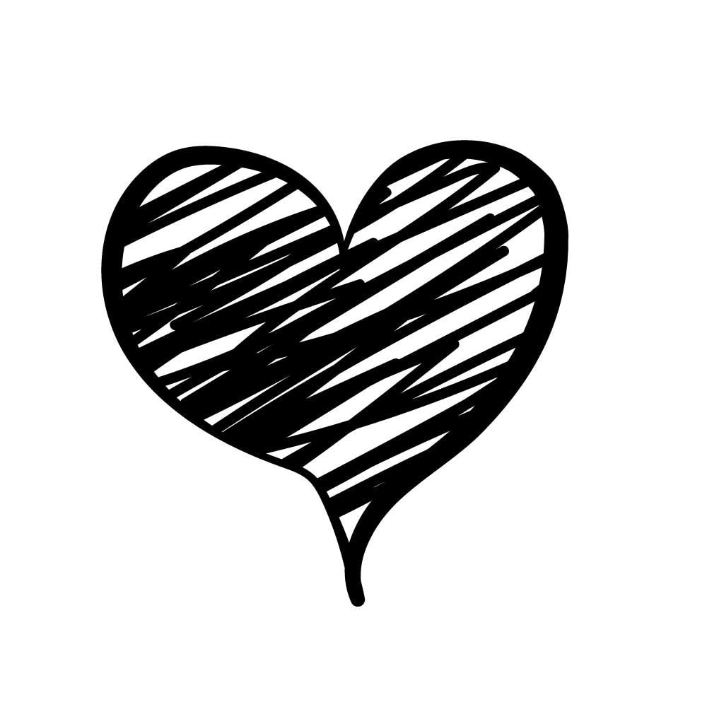 Scratched Hand Drawn Heart, Svg, Eps, Dxf, Png, Jpg - Etsy