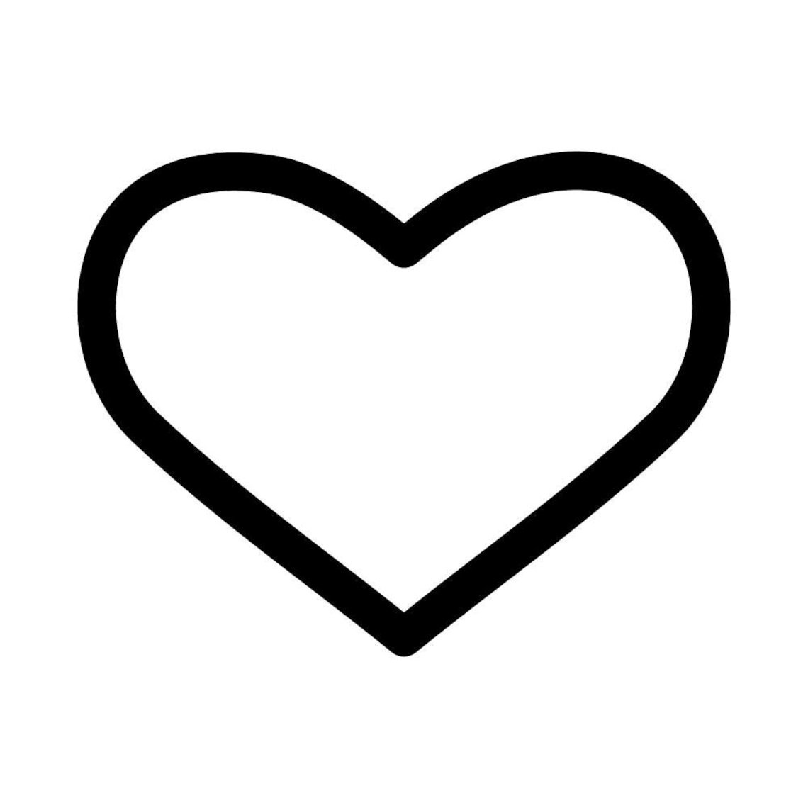 Outline Heart, Digital Download, Svg, Eps, Png, Jpg, Dxf - Etsy