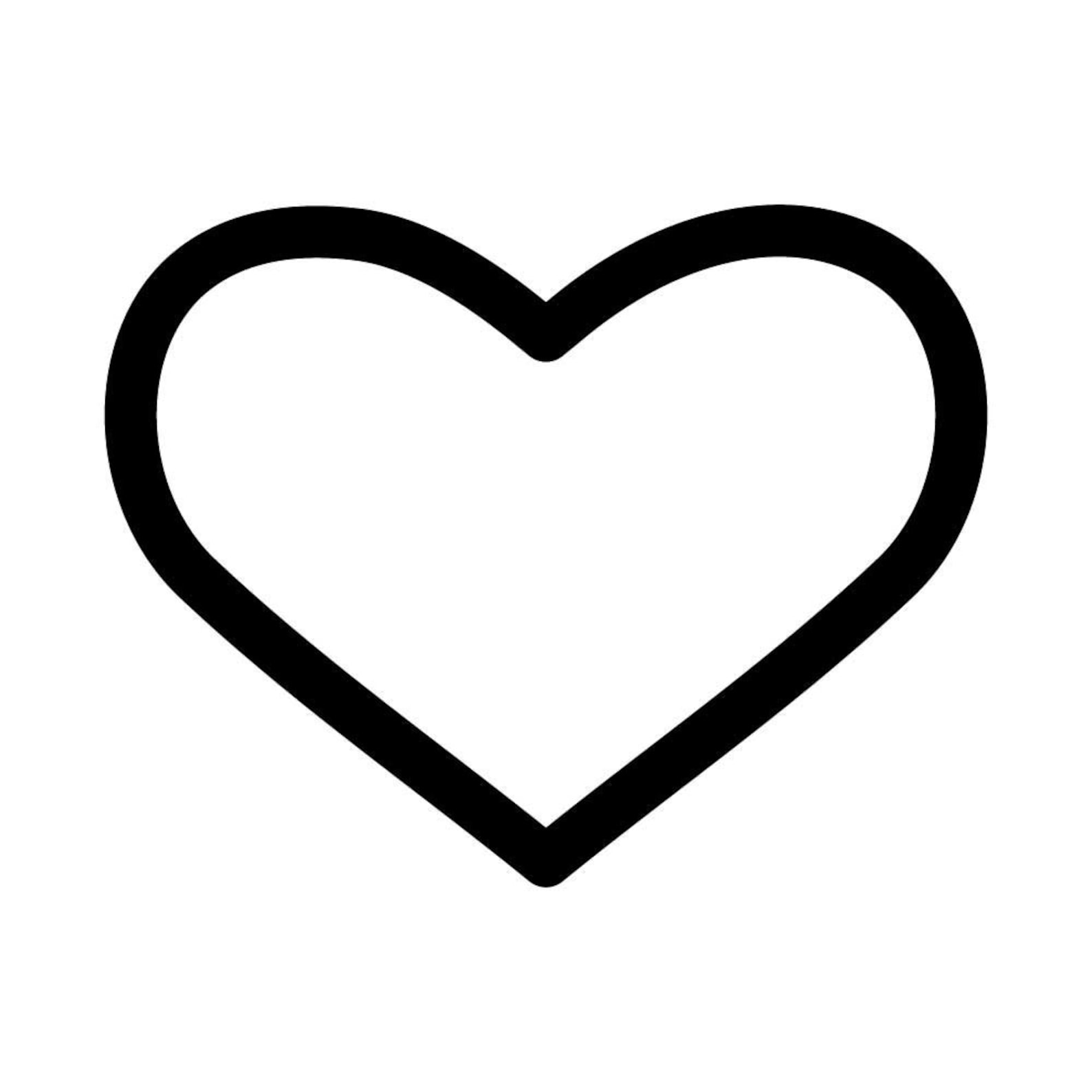 Outline Heart, Digital Download, Svg, Eps, Png, Jpg, Dxf - Etsy