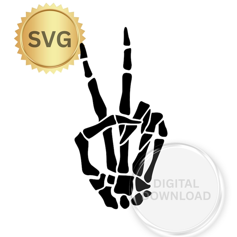 SKELETON PEACE SIGN - Etsy