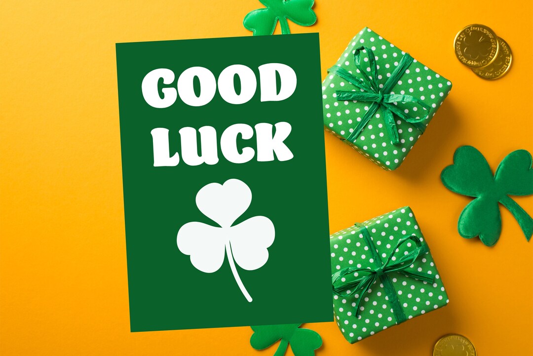 St. Pats Good Luck Printable Digital Greeting Card, Instant Download ...