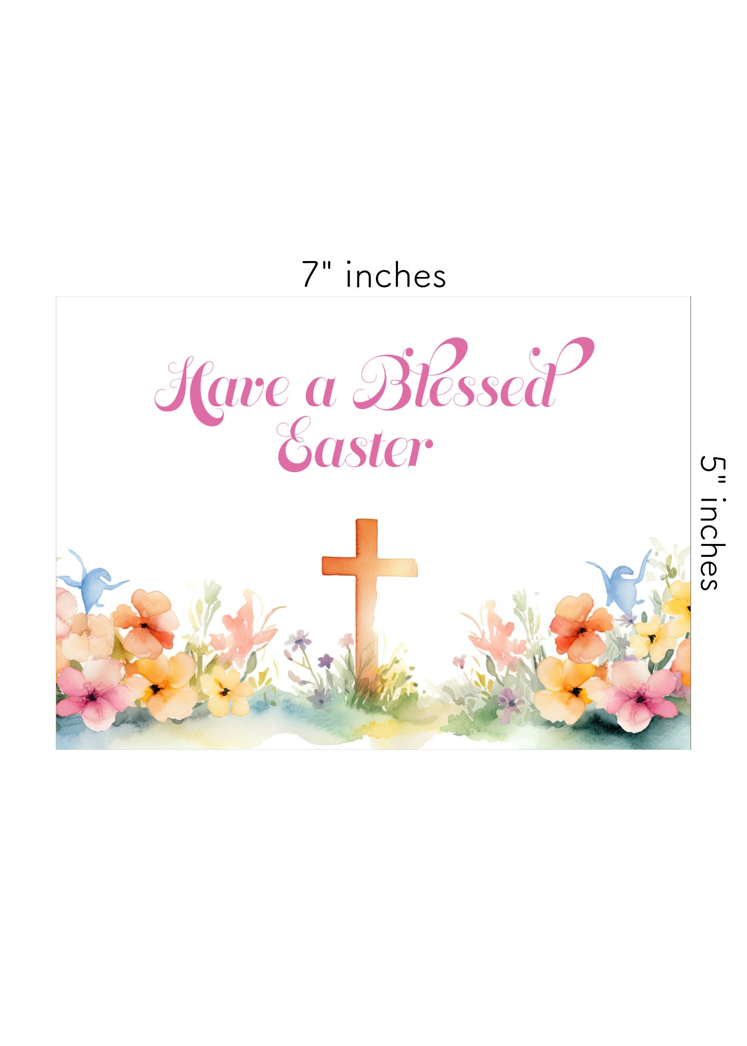 Have A Blessed Easter, Cross, Flowers, Instant PDF Download, Print at ...