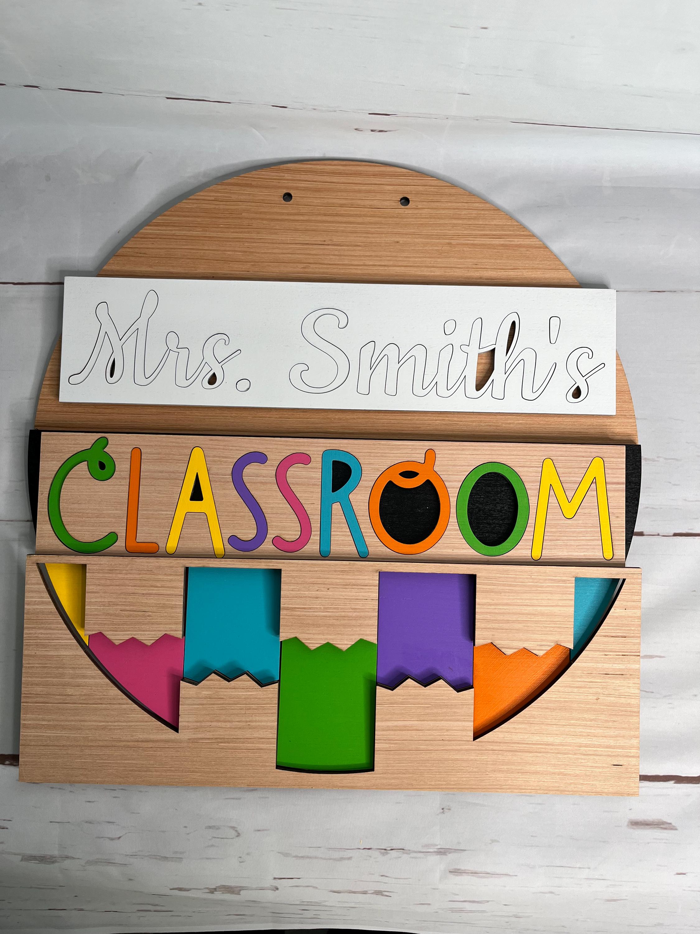 DIY School Classroom Door Sign, Unfinished Teacher Door Sign, Back to ...