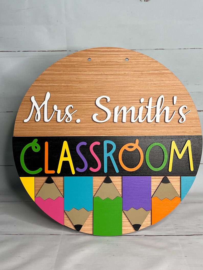 DIY School Classroom Door Sign, Unfinished Teacher Door Sign, Back to ...
