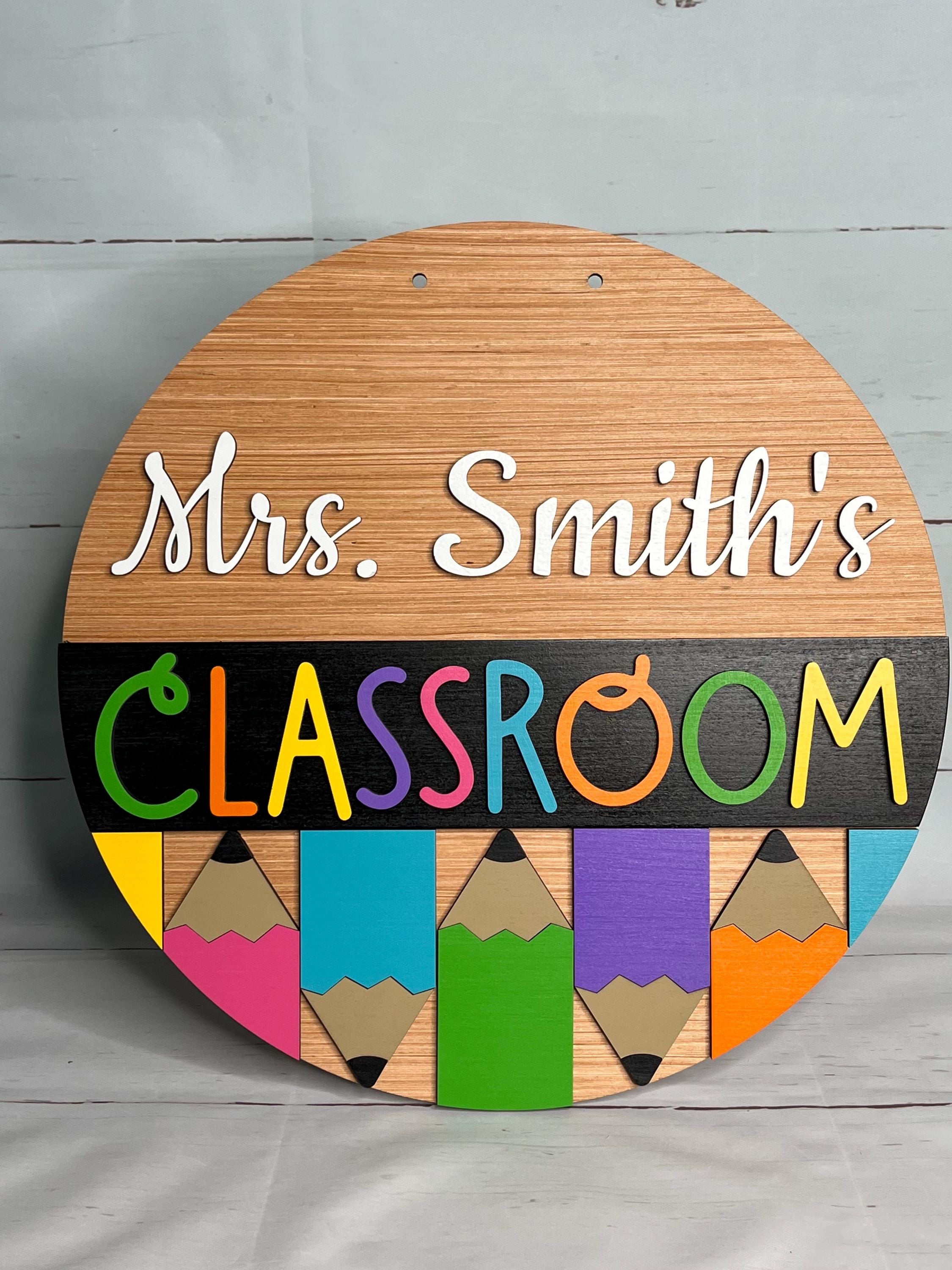DIY School Classroom Door Sign, Unfinished Teacher Door Sign, Back to ...