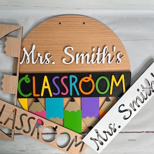 DIY School Classroom Door Sign, Unfinished Teacher Door Sign, Back to ...