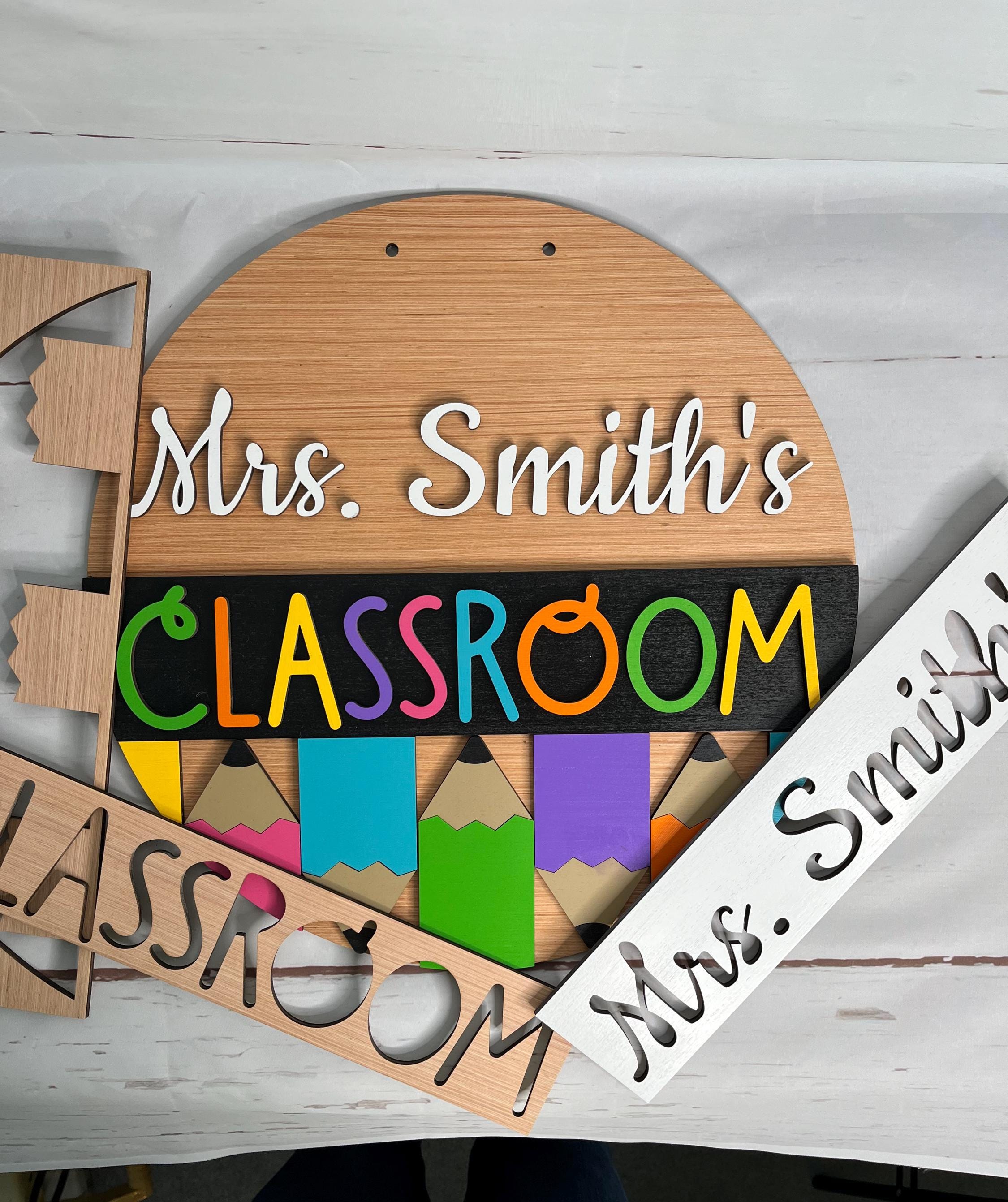 DIY School Classroom Door Sign, Unfinished Teacher Door Sign, Back to ...