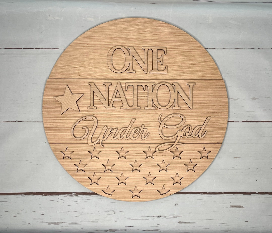 DIY One Nation Under God Sign Kit, July 4th Unfinished Door Sign Kit ...