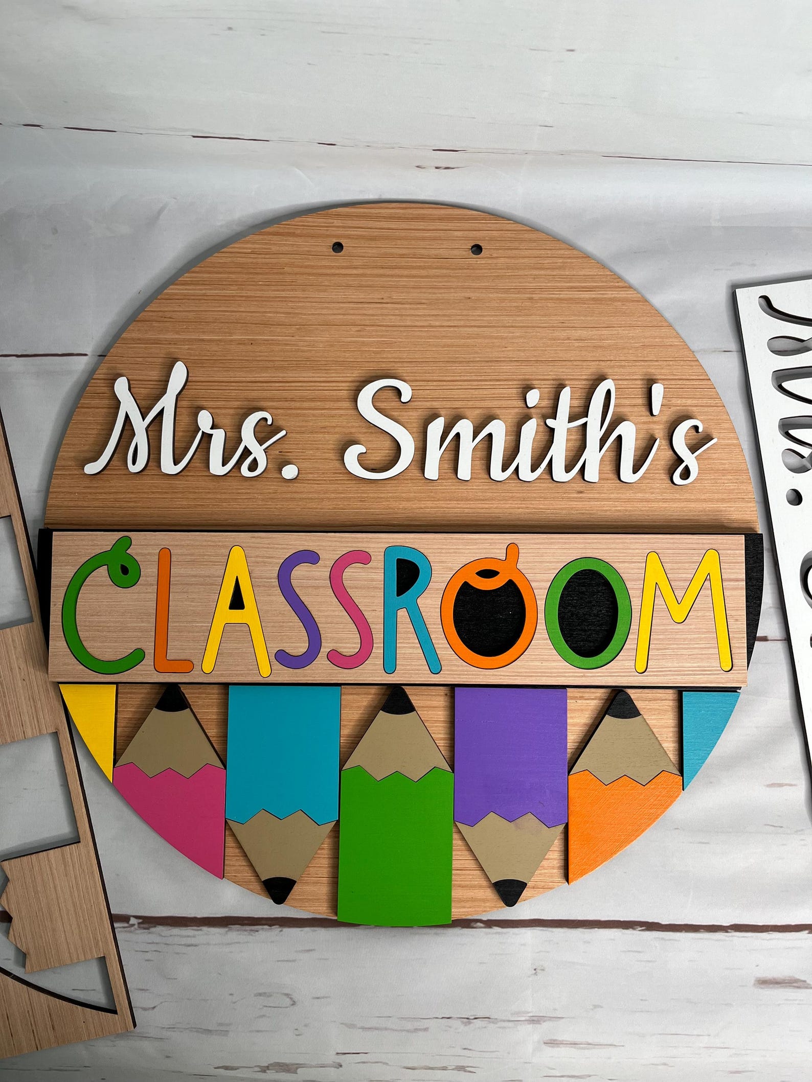 DIY School Classroom Door Sign, Unfinished Teacher Door Sign, Back to ...