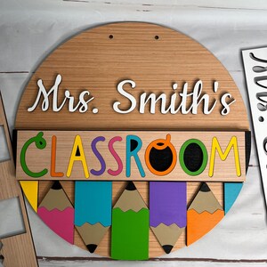 DIY School Classroom Door Sign, Unfinished Teacher Door Sign, Back to ...