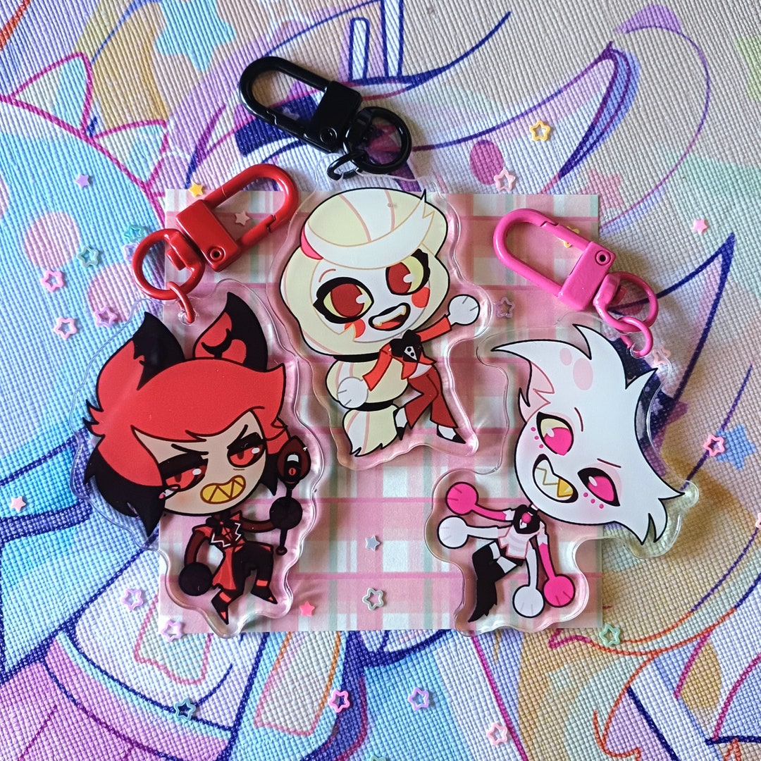 Hazbin Hotel Keychains & Stickers Alastor, Angel Dust, Charlie preorder ...