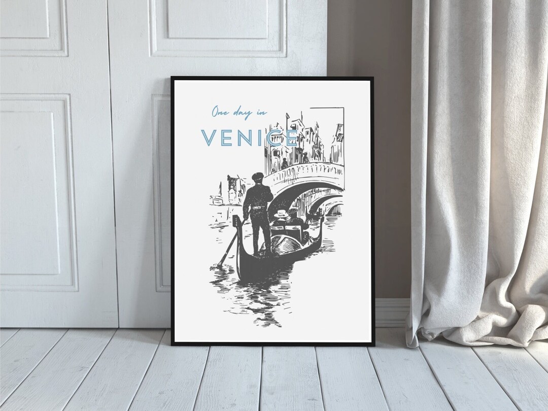 Venice Canal Poster Travel Poster Venice Wall Art Holiday Decor Vintage ...