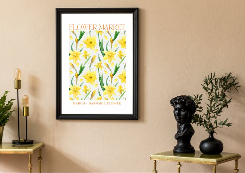 March Birth Month Flower Print Flower Market Print Flower Wall Art ...