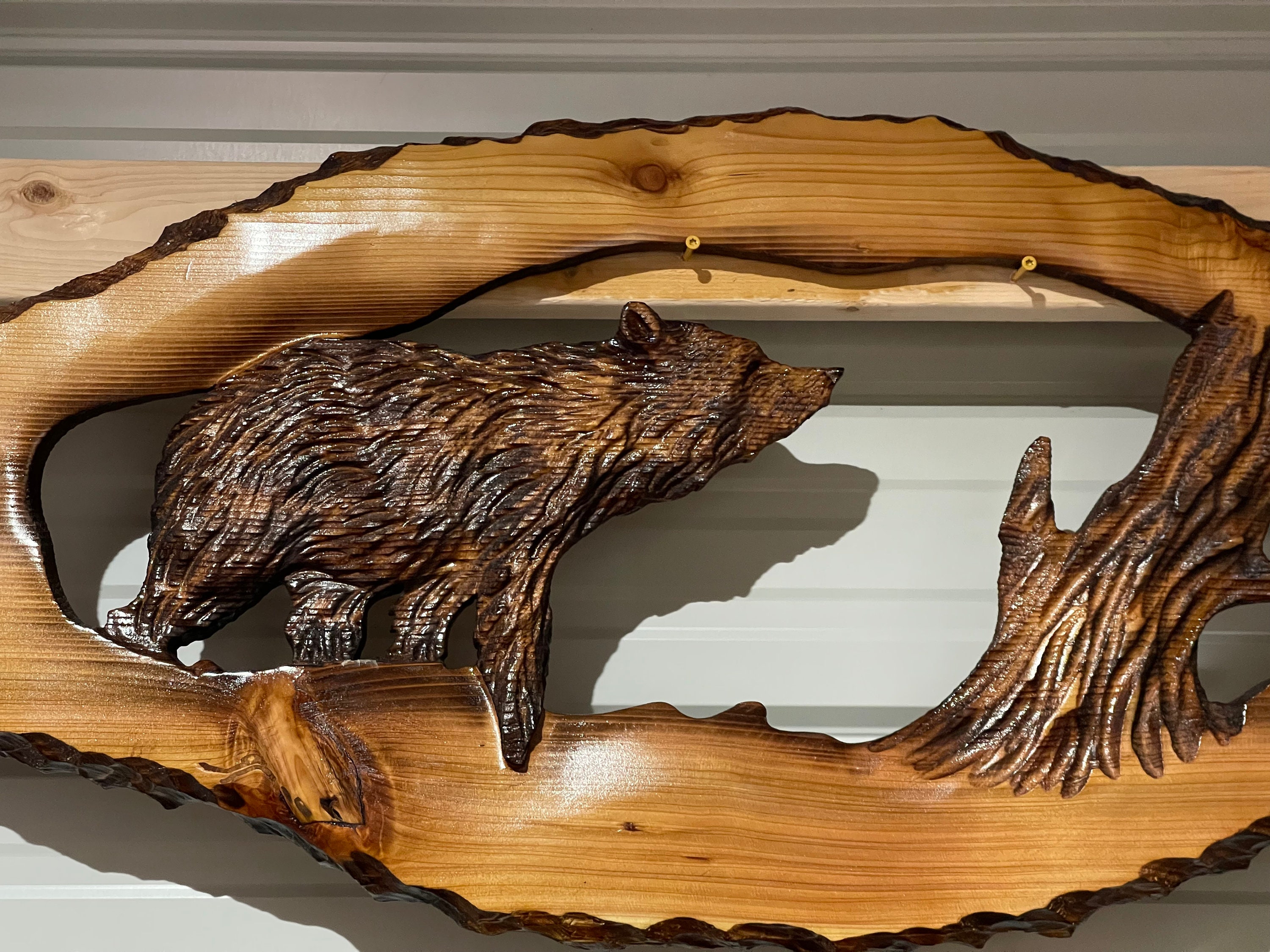 Rustic Bear Chainsaw Sculpture: Wilderness Wood Carving Art - Etsy