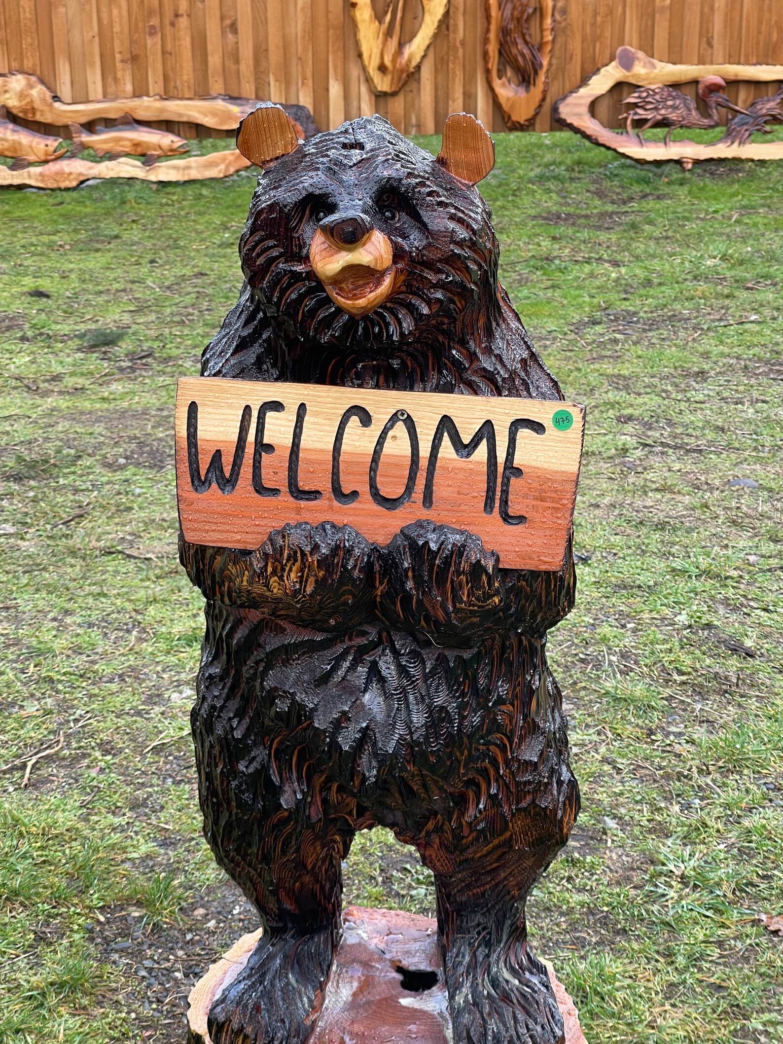Rustic Bear Chainsaw Sculpture: Wilderness Wood Carving Art - Etsy