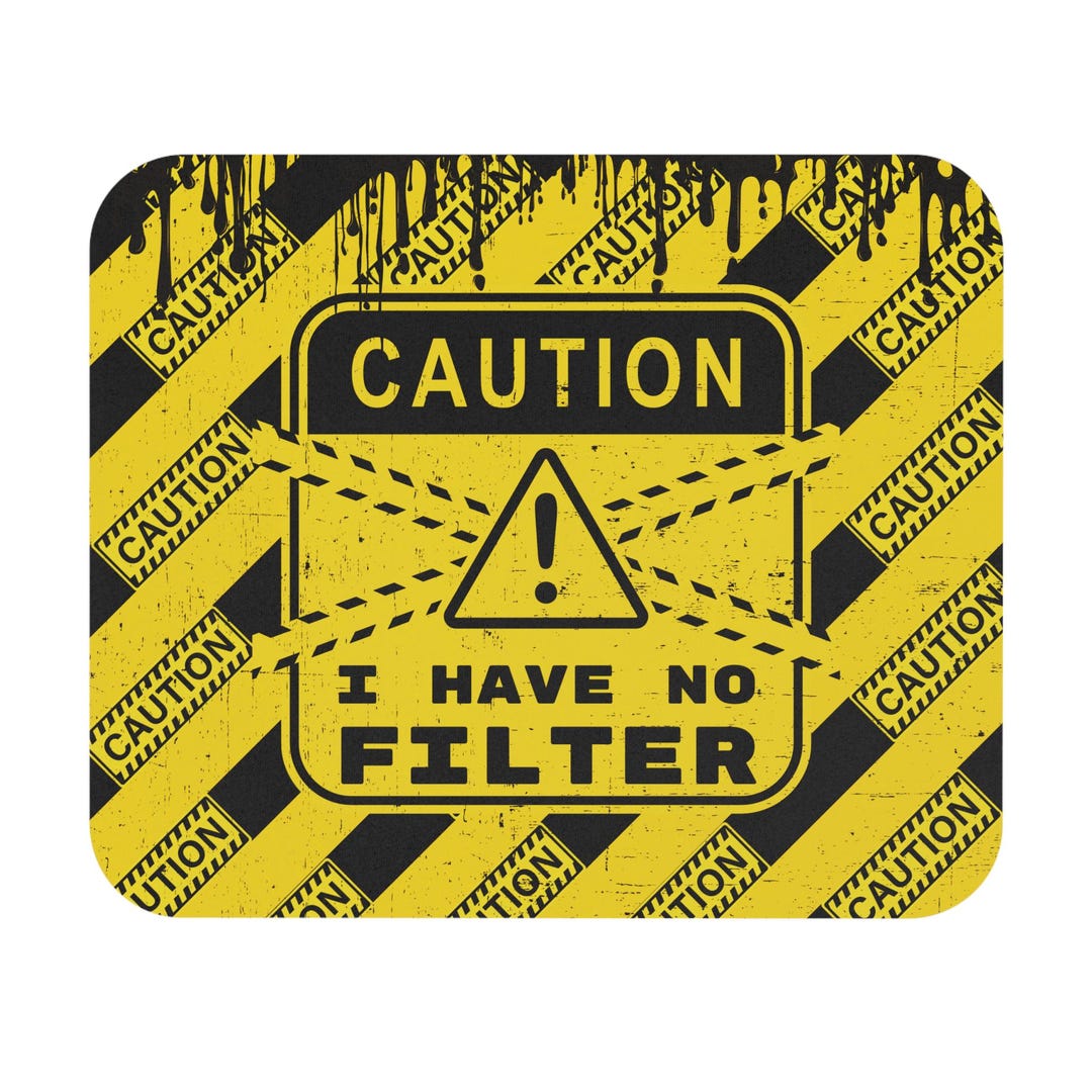 Caution Themed Mouse Pad - Yellow Black Warning Fun Office Gift, Unique ...
