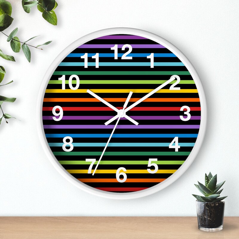 Rainbow Wall Clock - Etsy