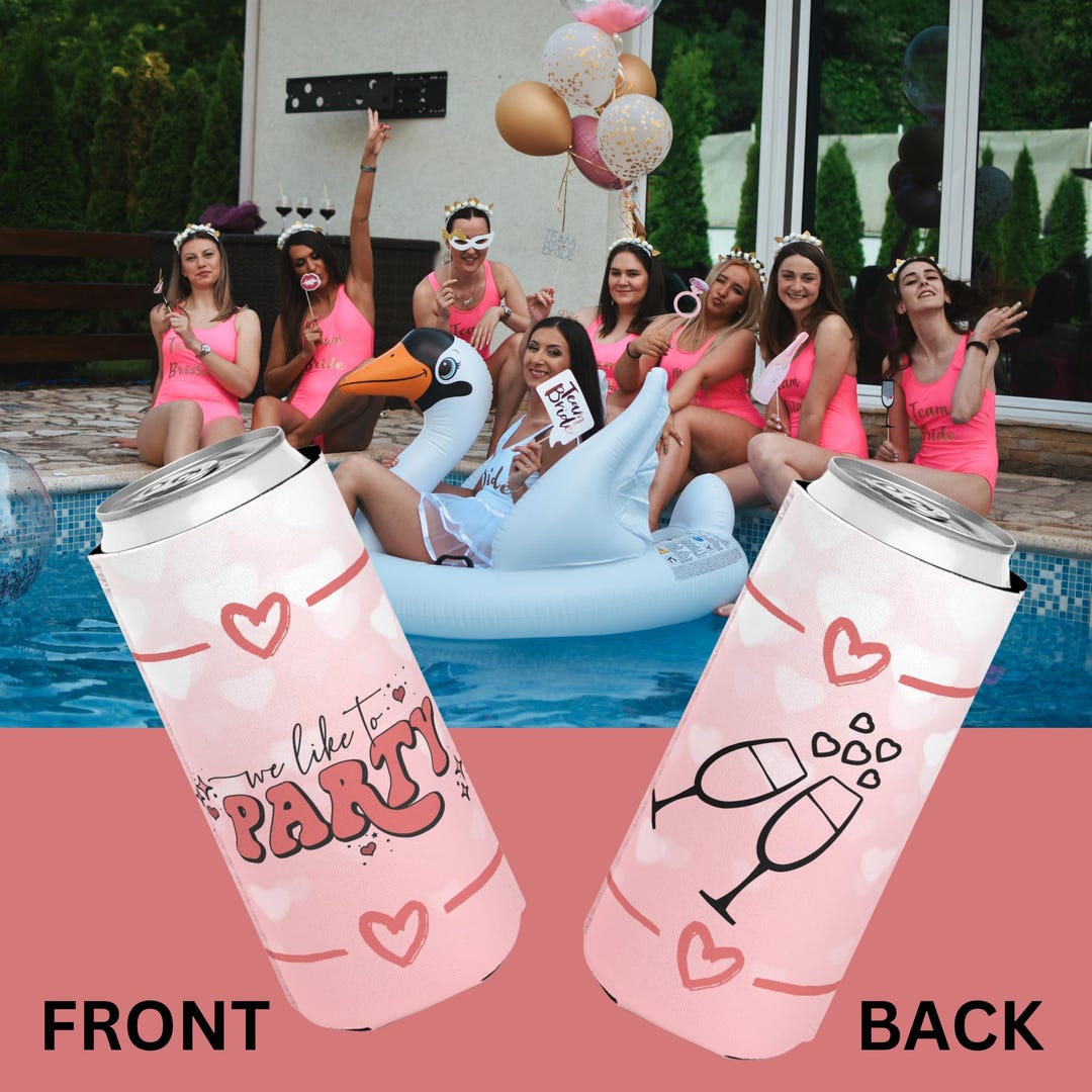 12 Oz Bachelorette Tall Skinny Koozie Slim Coosie Coolie Can Cooler ...