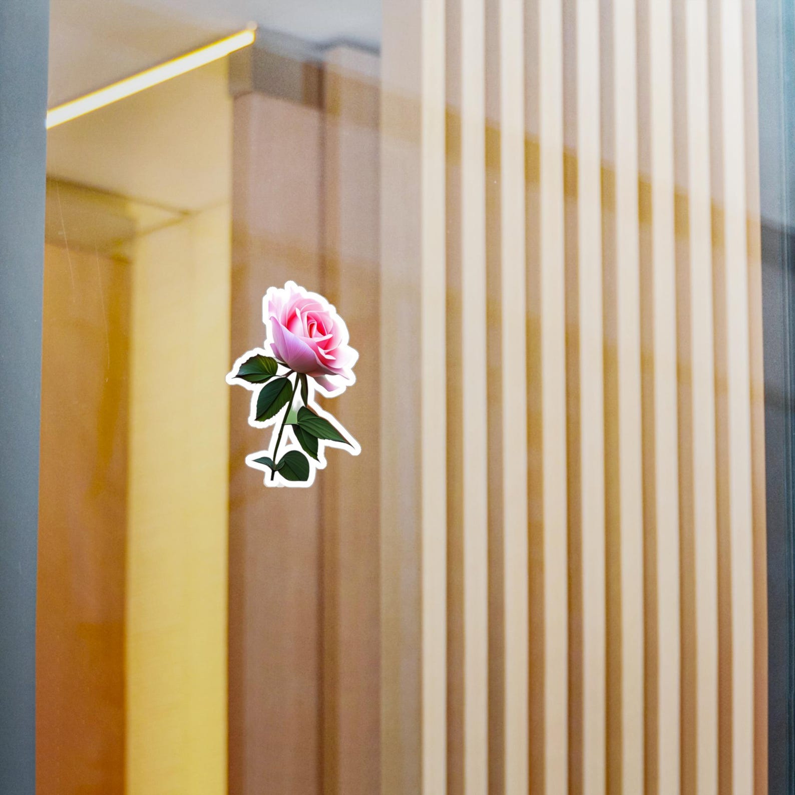 Pretty Pink Rose Decal Pink Rose Bloom Decal - Etsy