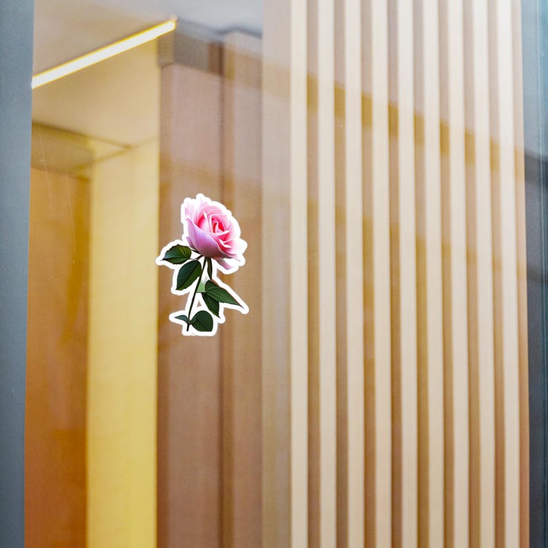 Pretty Pink Rose Decal Pink Rose Bloom Decal - Etsy