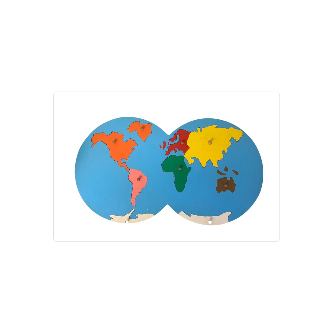 Montessori Continents Puzzle Decal / Montessori Decal / Continents ...