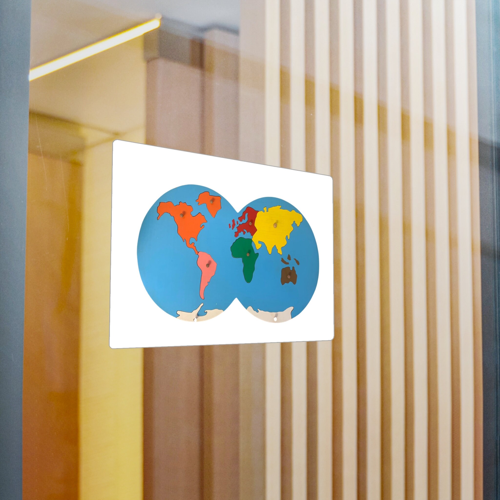 Montessori Continents Puzzle Decal / Montessori Decal / Continents ...