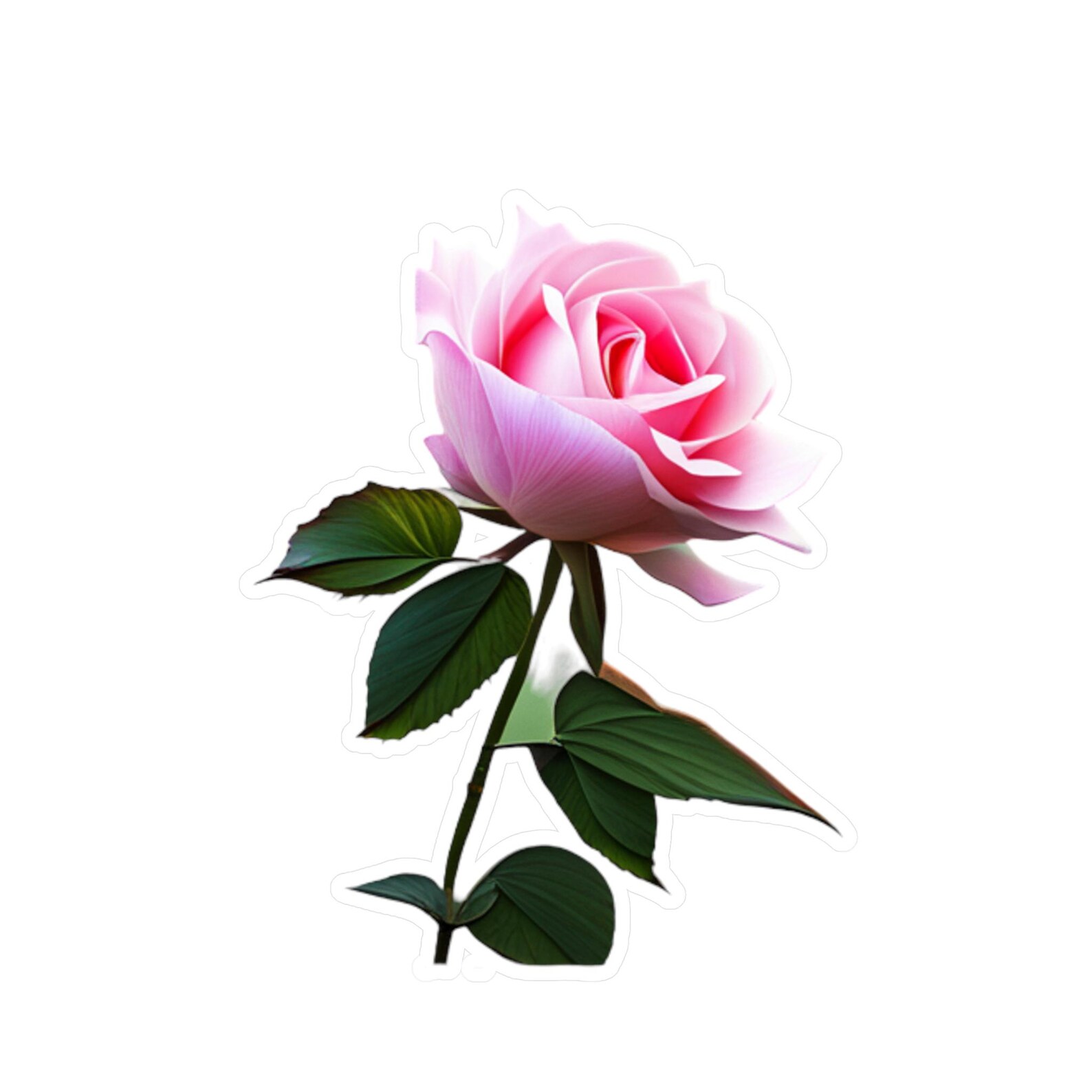 Pretty Pink Rose Decal Pink Rose Bloom Decal - Etsy