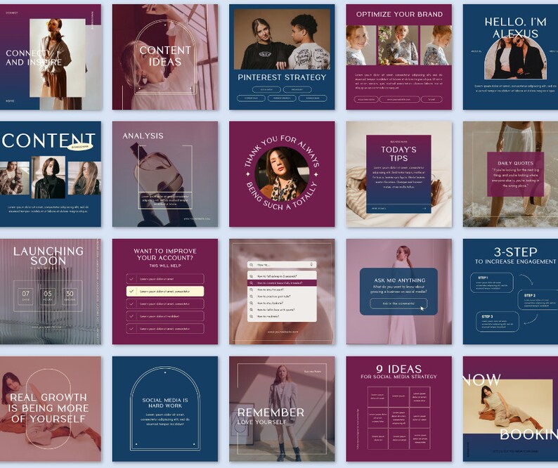 200 Social Media Design Instagram Bundle Posts Stories - Etsy