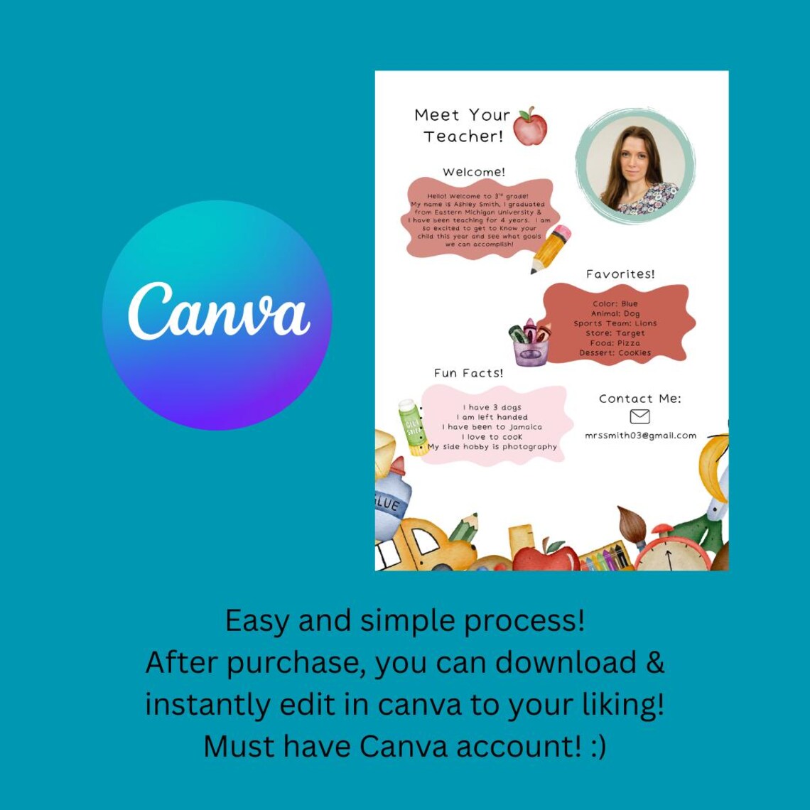 Editable Digital Back to School | Meet the Teacher Welcome Letter ...