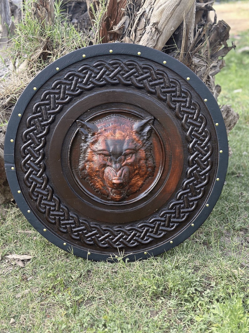 Medieval Norse/viking Shield: Fenrir Wolf Design, Round Style. Ideal ...