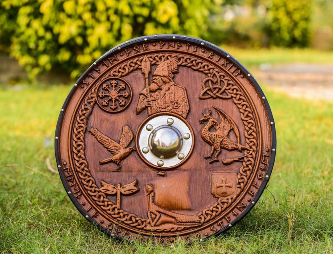 Norse/viking Odin's Shield: Valhalla Round Design, Medieval Norse ...