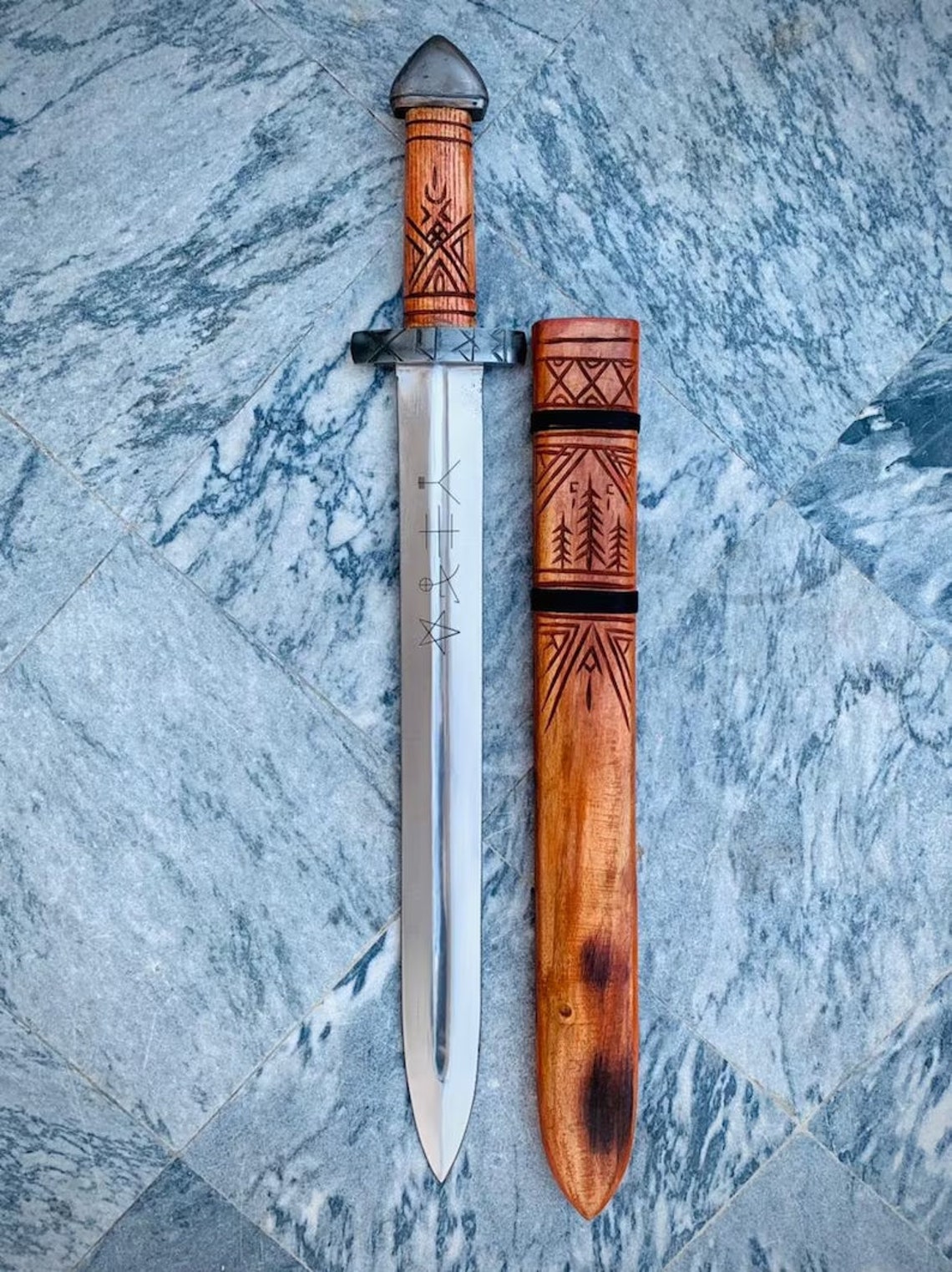 Hand Forged Custom Viking Sword, Medieval Viking Sword, Replica Viking ...