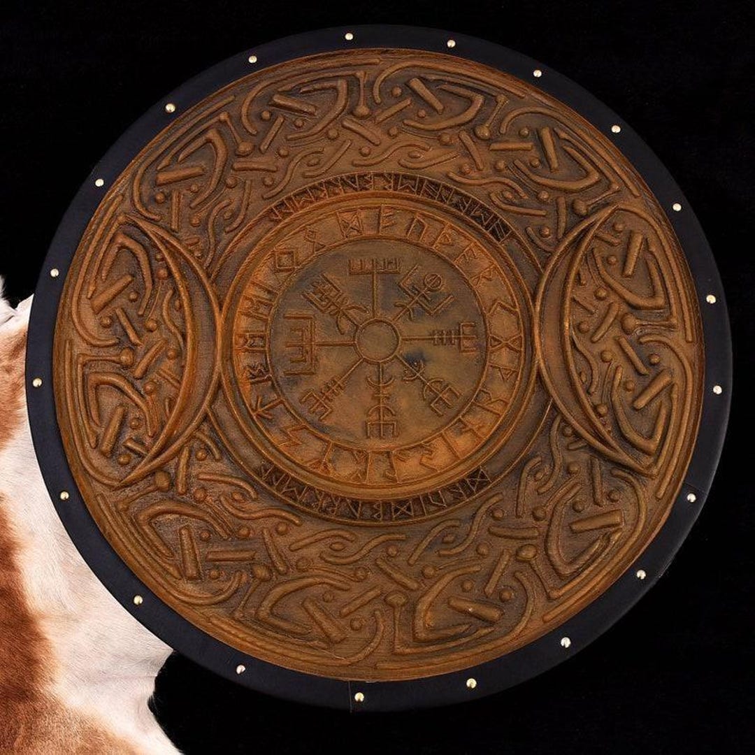 Custom Viking Shield, Medieval Round Shield, Carved Viking Gift, Wall ...