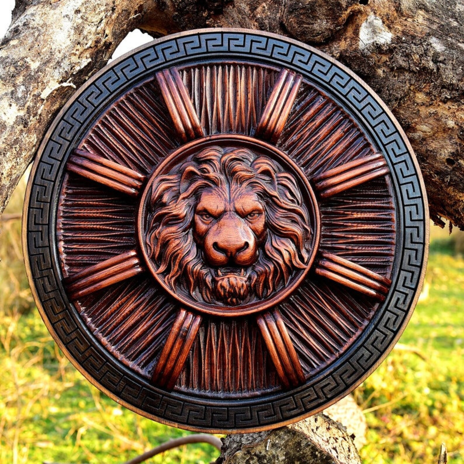 Medieval Lion Shield, Wall Decor, Wood Carved Wall Art, Home Decor ...
