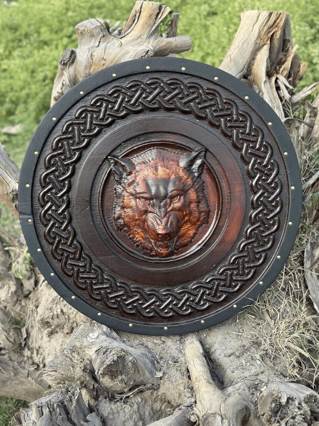 Medieval Norse/viking Shield: Fenrir Wolf Design, Round Style. Ideal ...