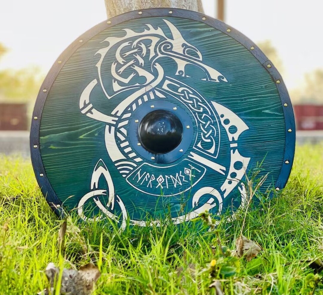 Medieval Viking Shield, Last Kingdom Uhtred Authentic Norse Wall Art ...