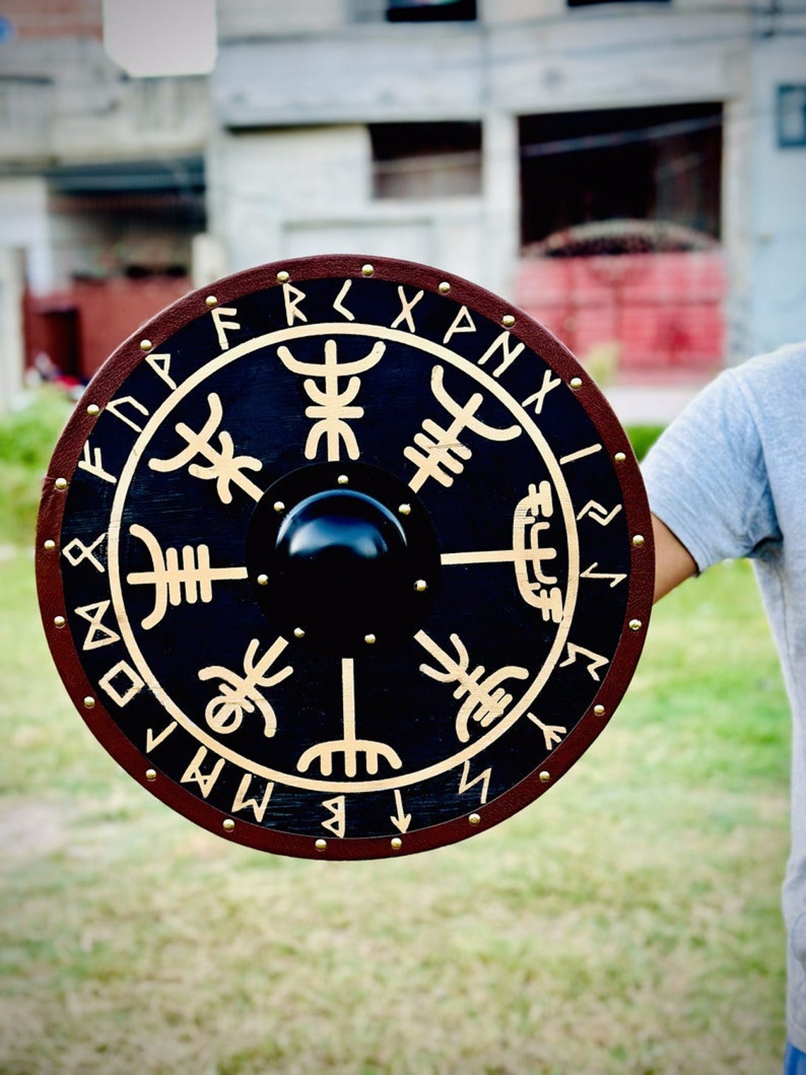 Medieval Norse/viking Runic Shield: Valhalla, Round Design. Perfect ...