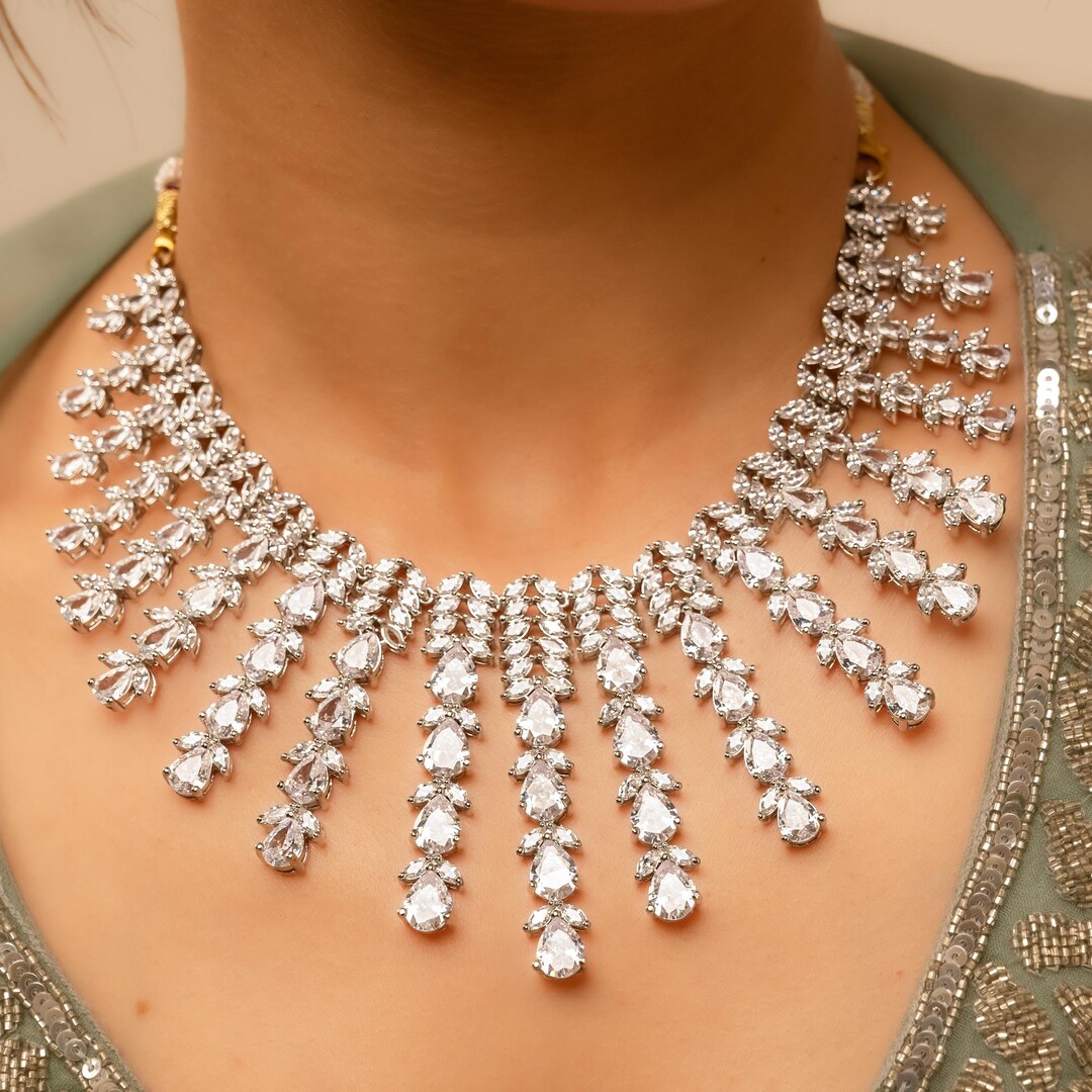Radiant Necklace and Drop Earrings & Necklace Set, Sparkling Crystal ...