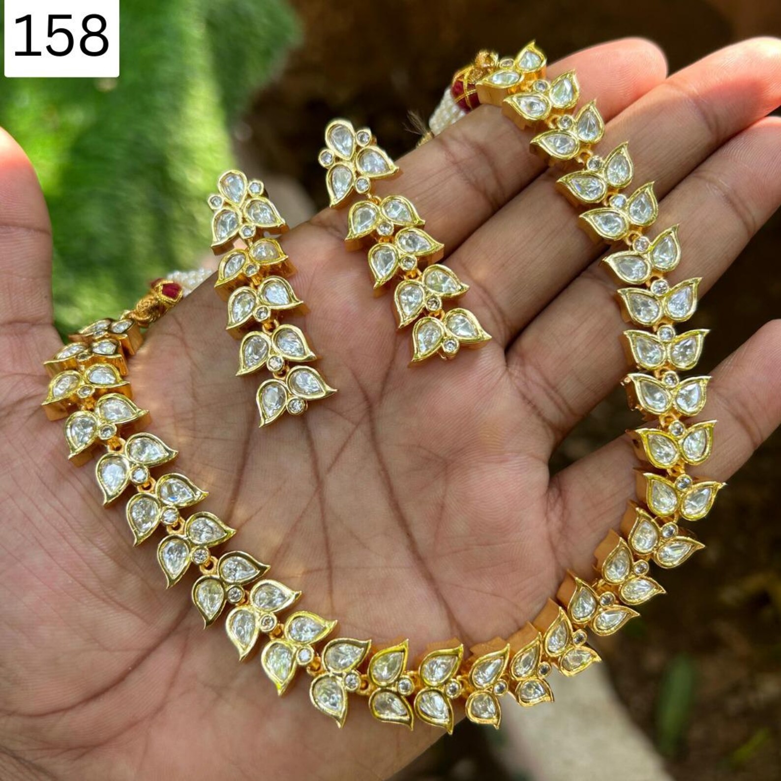 Traditional Indian Kundan Pushpa Dal Patti Necklace Set, Kundan ...