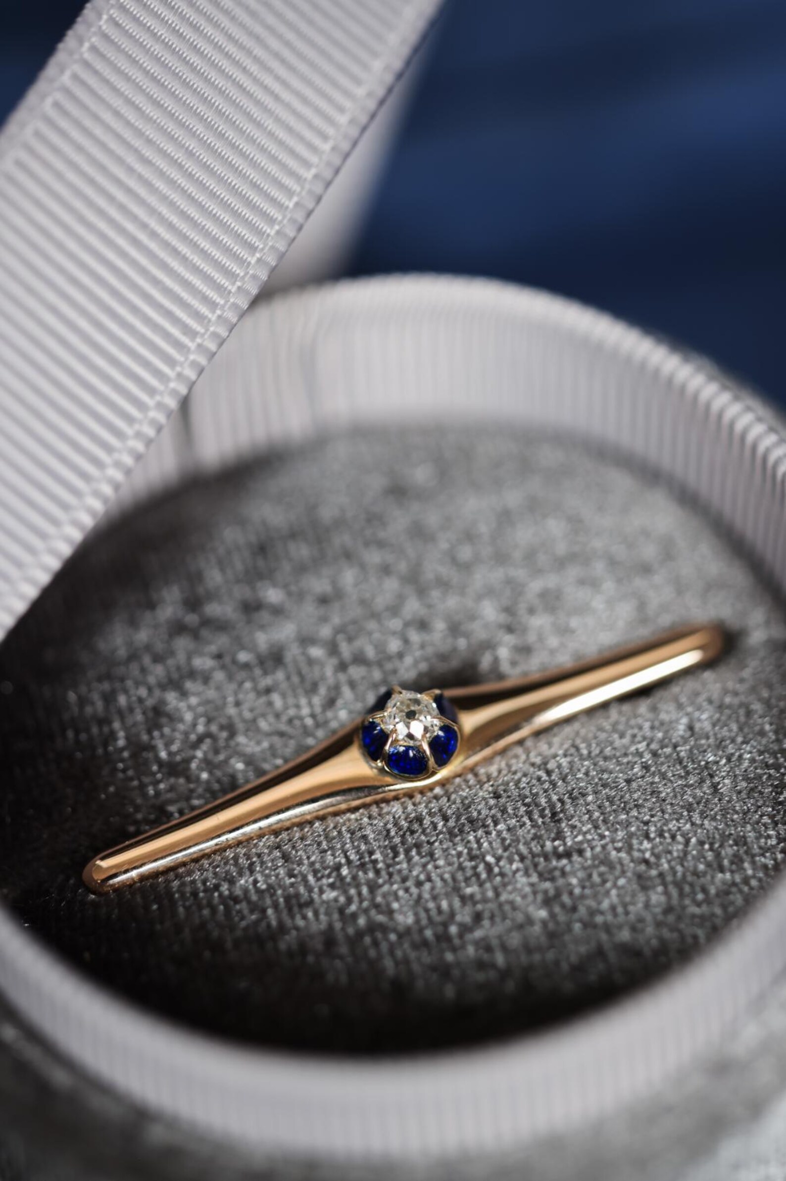 Antique Old European Cut Diamond 18k Gold Pin - Old Mine Cut Diamond ...