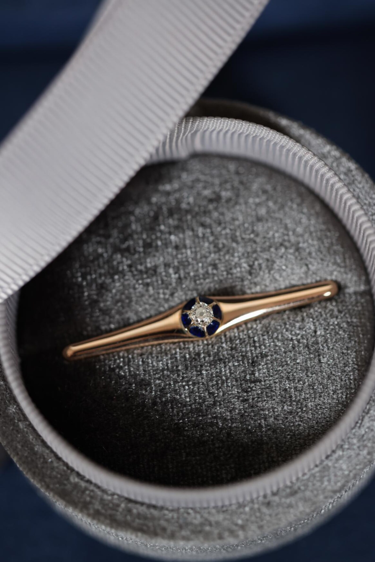 Antique Old European Cut Diamond 18k Gold Pin - Old Mine Cut Diamond ...