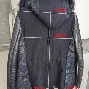 MDF MARCO Del Forte Womens Navy Blue Wool Lace Floral Embroidery ...