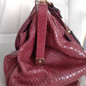 Max Mara Italy Vintage Womens Burgundy Snakeskin Python Print Patent ...