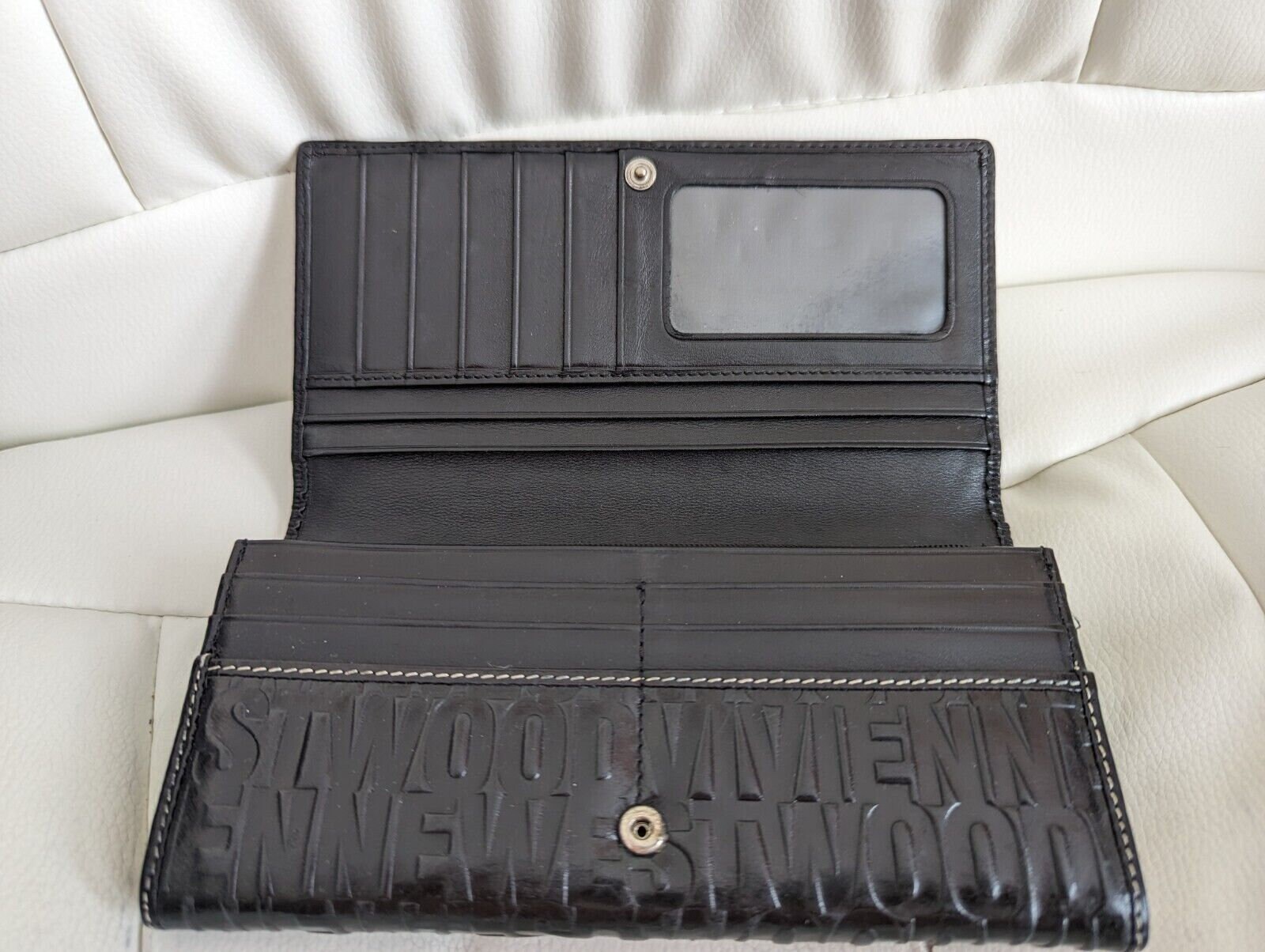 Vivienne Westwood Black Leather Monogram Wallet Coin Card Vivienne Westwood Black Leather Monogram Wallet Coin Card