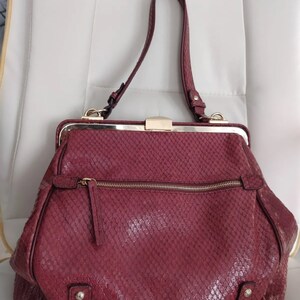 Max Mara Italy Vintage Womens Burgundy Snakeskin Python Print Patent ...